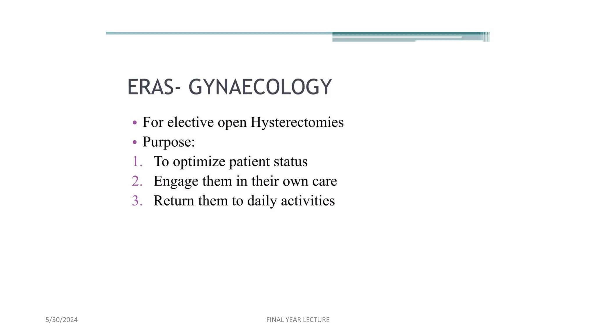 Enhanced Recovery after Anesthesia: ERAS PRESENTATION .pptx