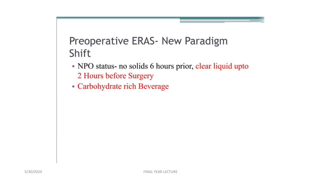 Enhanced Recovery after Anesthesia: ERAS PRESENTATION .pptx