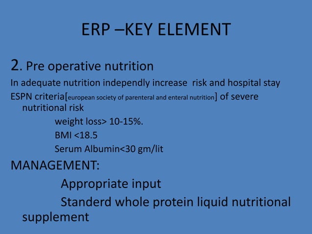 Eras protocol (3) | PPTX | Healthcare Industry | Industries
