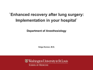 Eras thoracic komen dec 2020. e:a:c conference | PPT