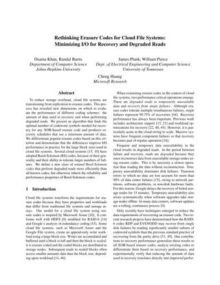 Erasure codes fast 2012 | PDF