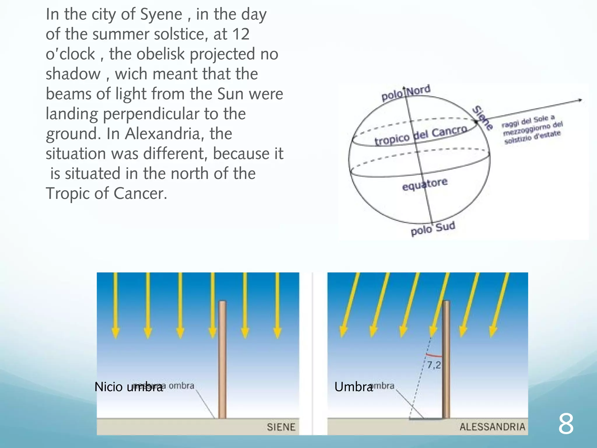 Eratosthenes's experiment measuring the Earth | PPT