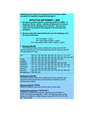 ER Billing Training - An Old Manual | PDF