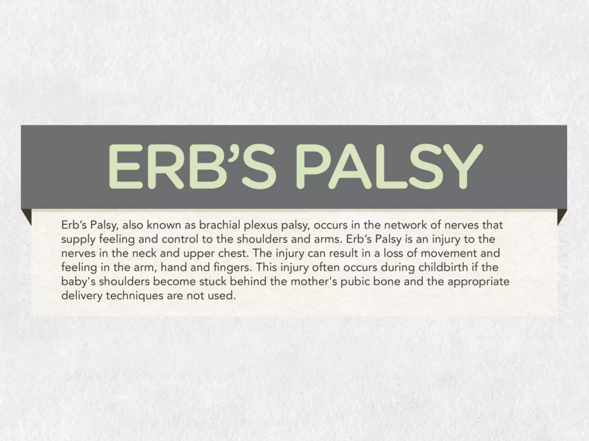 Erb's Palsy | PPT