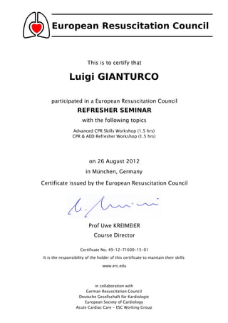 ERC certificate | PDF