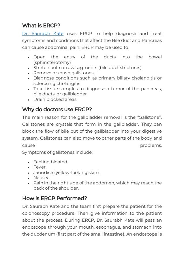 ERCP | PDF | Digestive Disorders | Diseases and Conditions