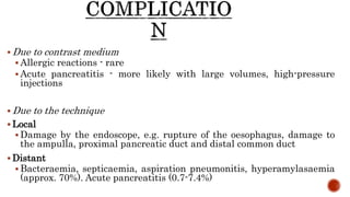 (ERCP) Cholangiopancreatography Bile ducts procedure | PPTX