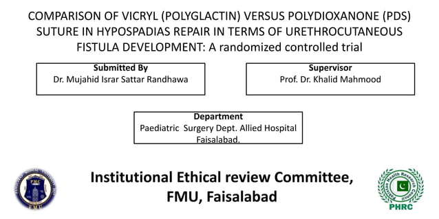 COMPARISON OF VICRYL (POLYGLACTIN) VERSUS POLYDIOXANONE (PDS) SUTURE IN ...