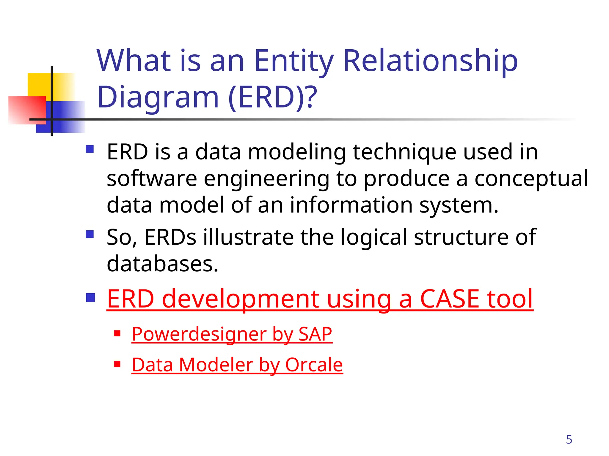 Entity RelationShip Diagram Model Presentations | PPT