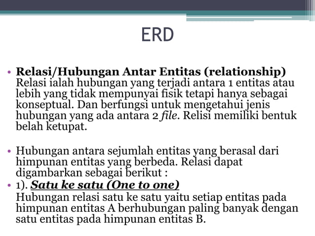 Erd (entity relationship diagram) | PPTX