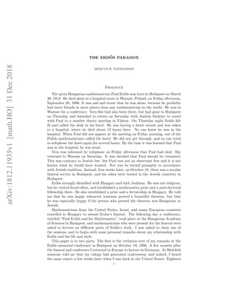 THE ERDOS PARADOX | PDF | Funeral | Personal Celebrations & Life Events