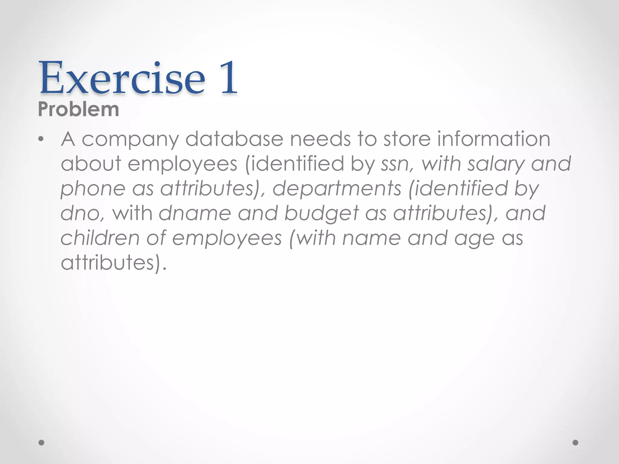 Erd practice exercises | PPTX
