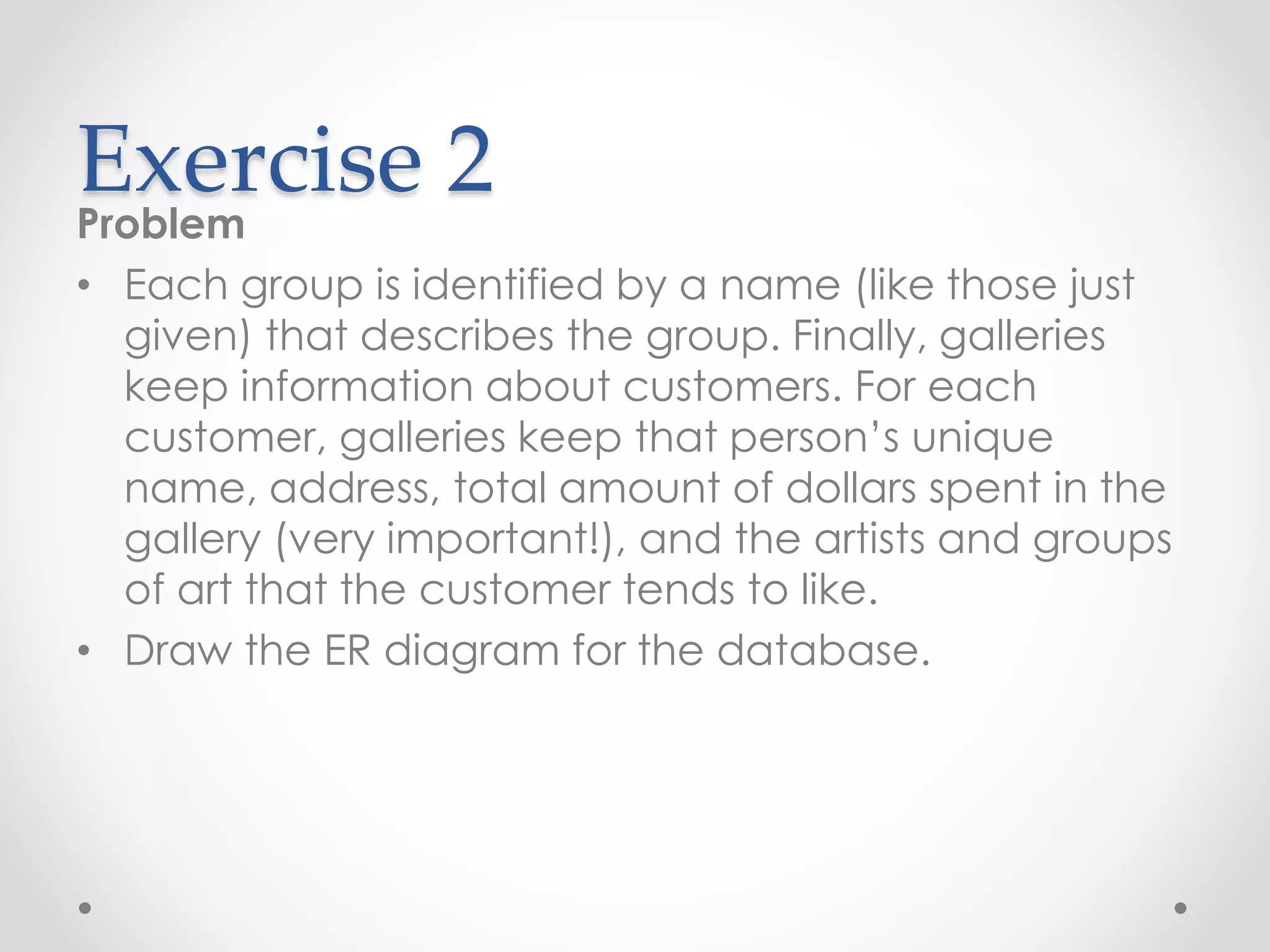 Erd practice exercises | PPTX