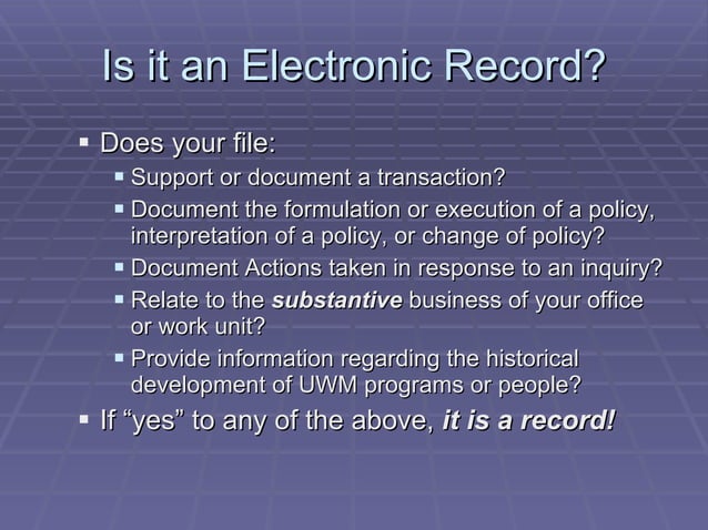 Electronic Records Management | PPT