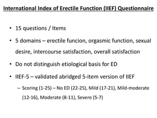 Erectile dysfunction - causes and diagnosis | PPTX