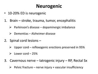 Erectile dysfunction - causes and diagnosis | PPTX