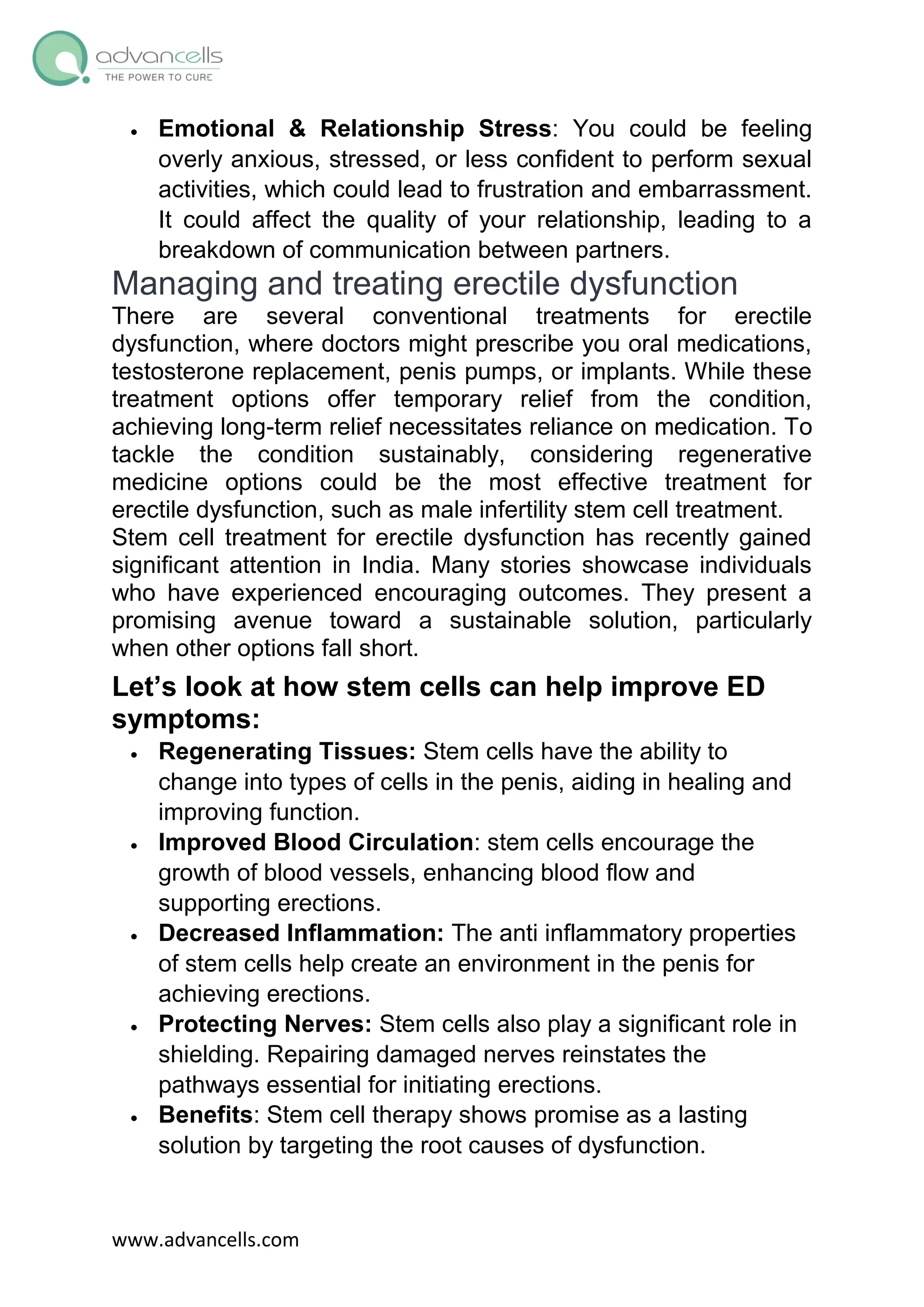 Understanding Erectile Dysfunction and Its Promising Stem Cell ...