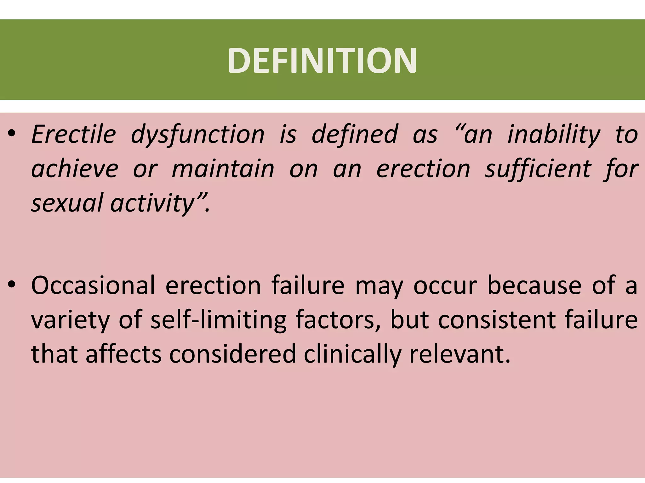 Erectile dysfunction (ed) | PPTX