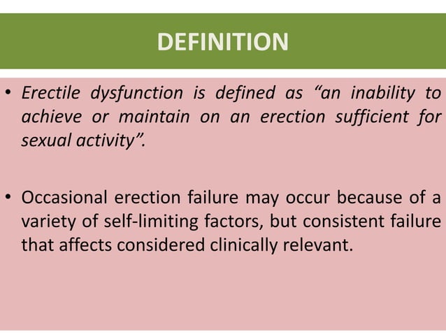 Erectile dysfunction (ed) | PPTX | Sexual Conditions | Sexual Health