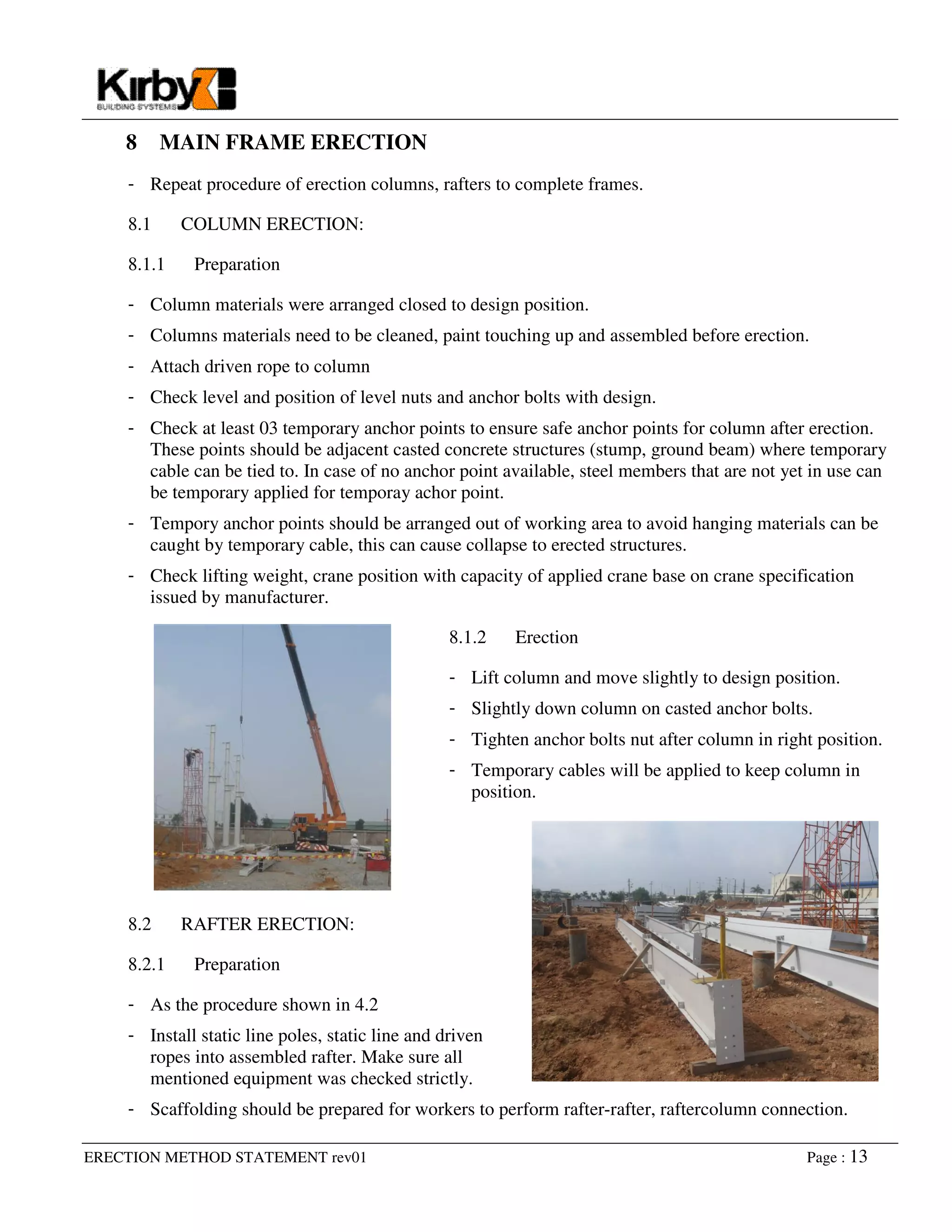 Erection method statement | PDF