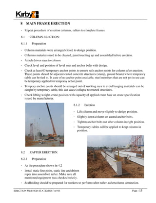 Erection method statement | PDF