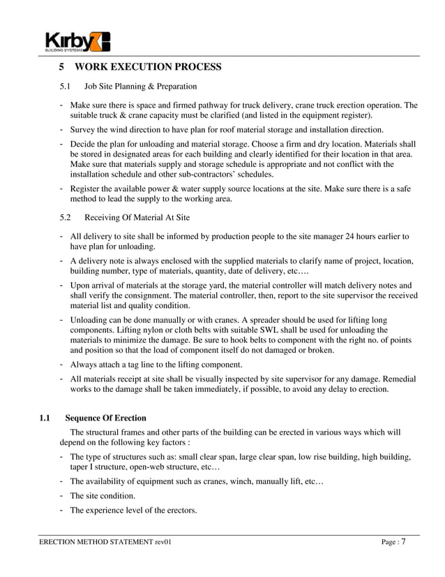Erection method statement | PDF