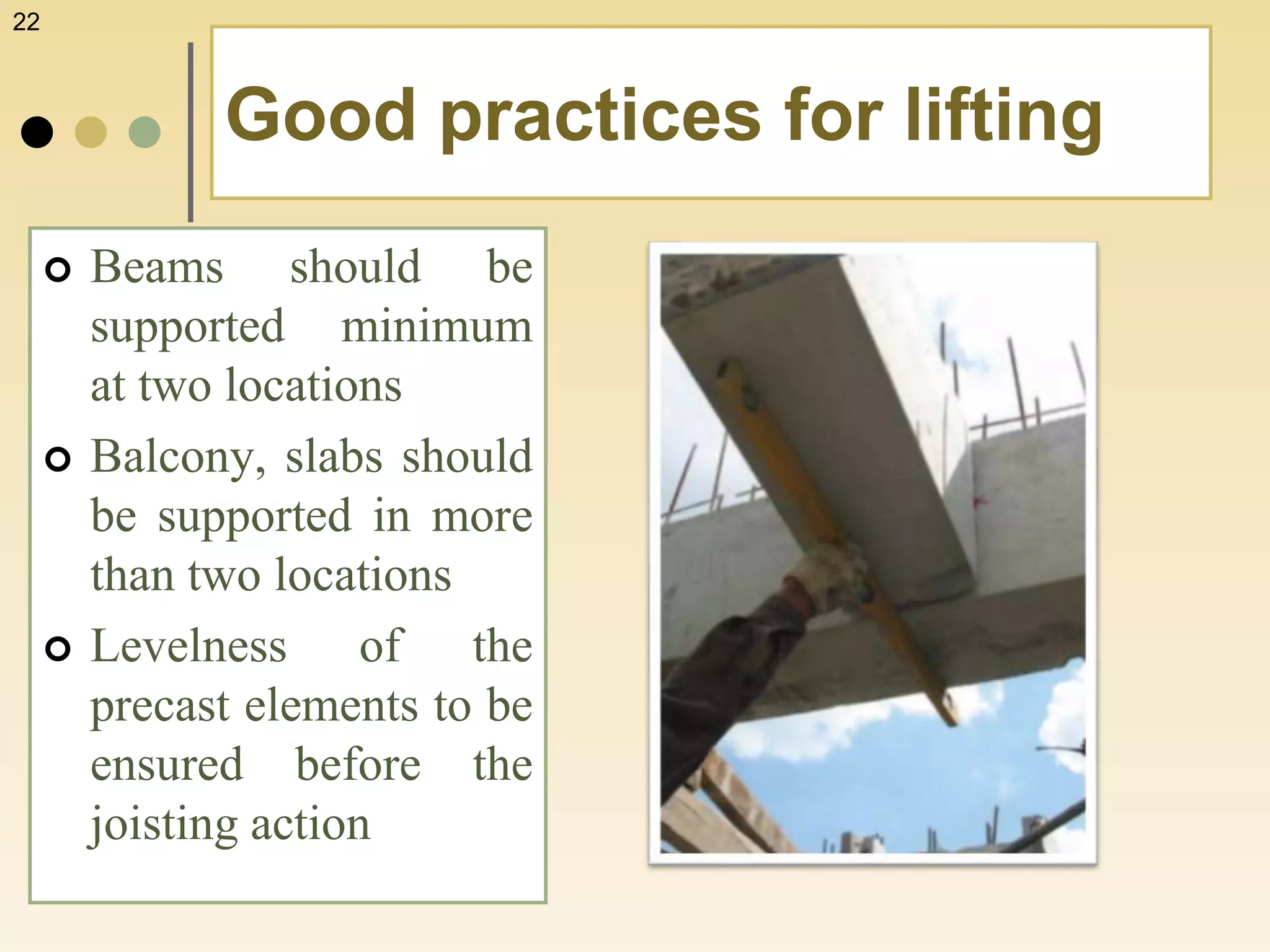 Erection of structural components in precast constructions | PPTX
