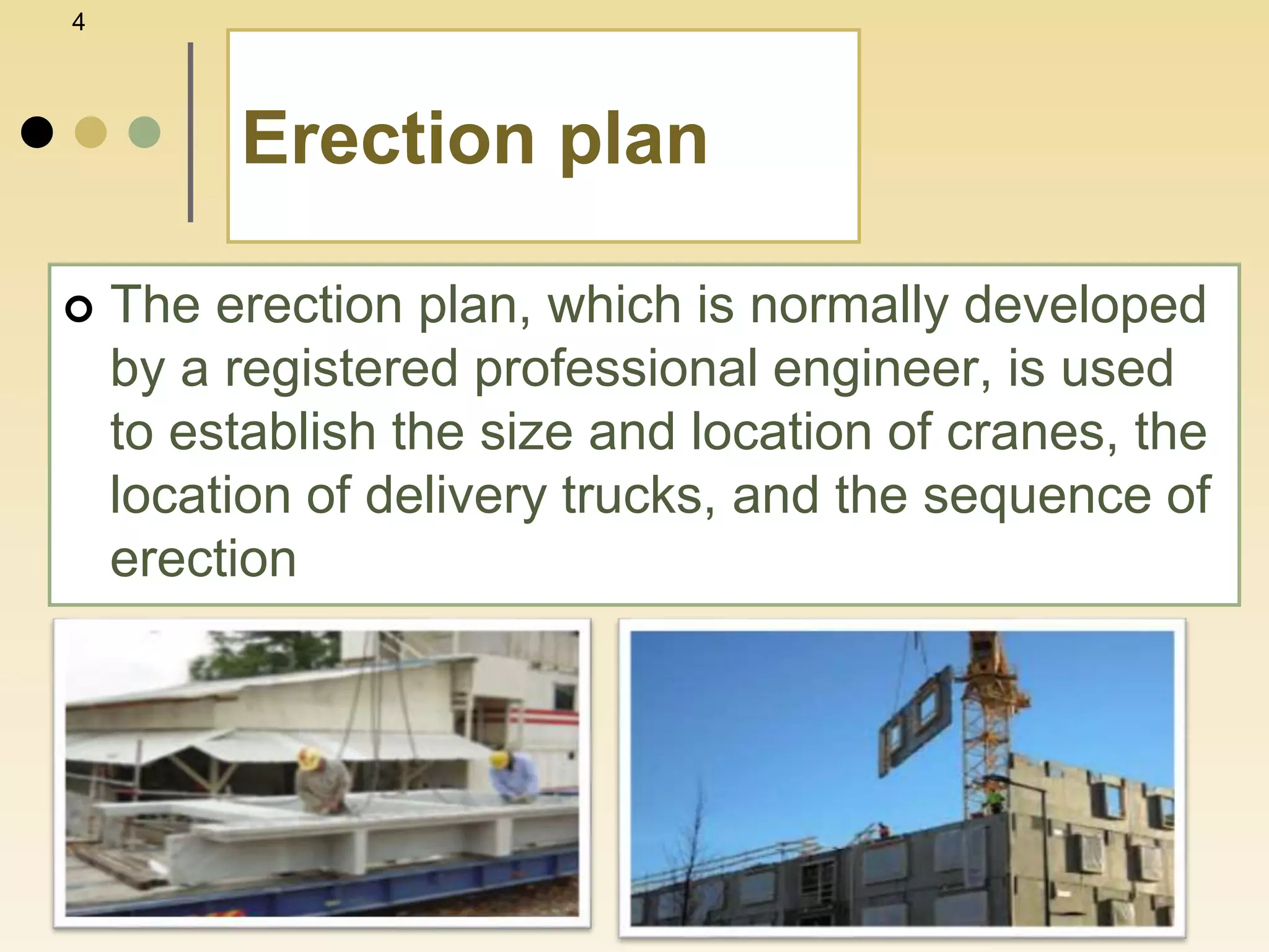 Erection of structural components in precast constructions | PPTX