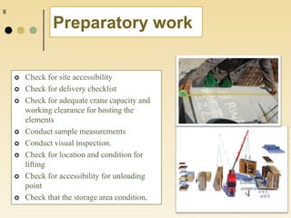 Erection of structural components in precast constructions | PPTX