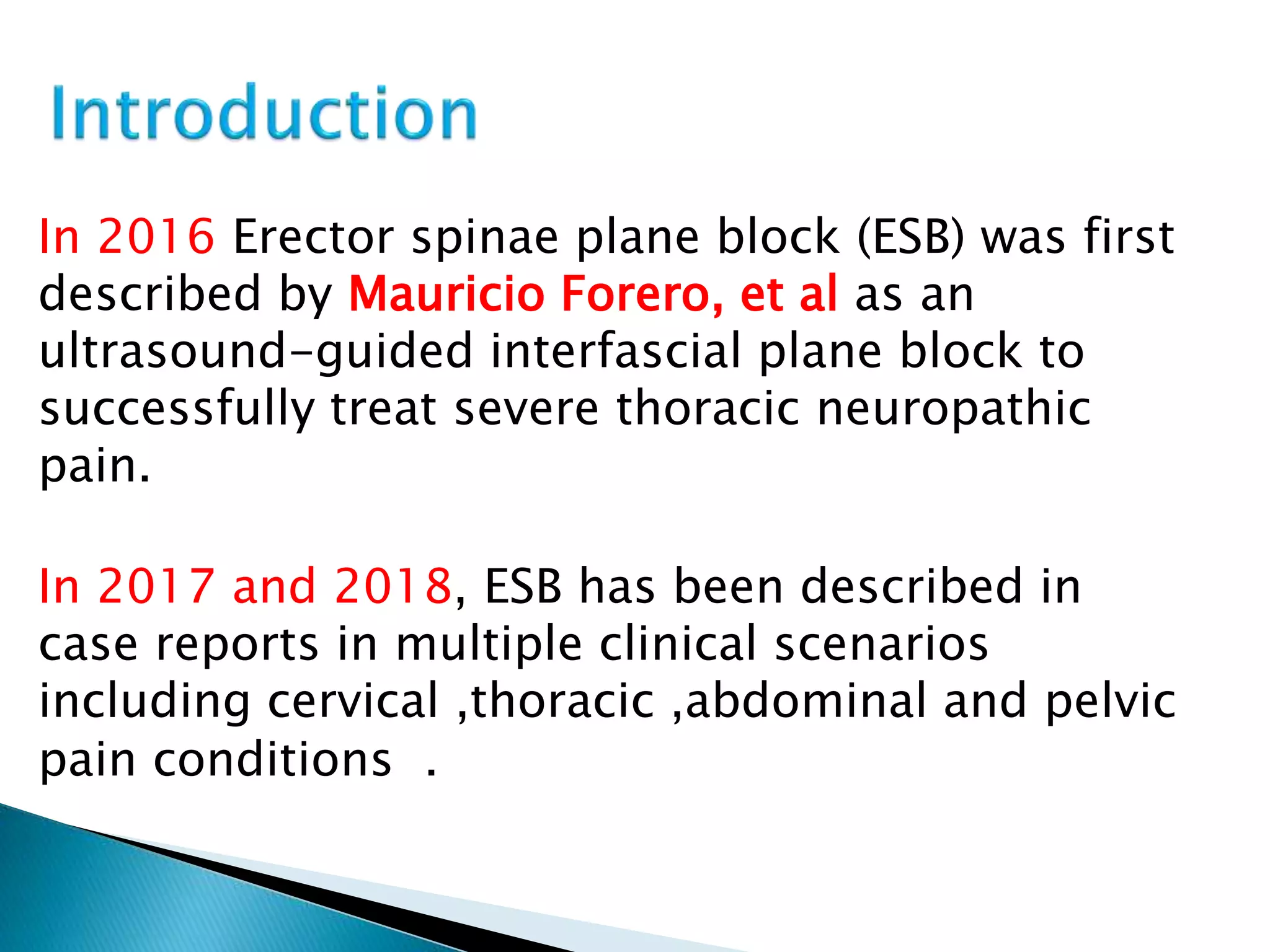 Erector spinae plane block for pain management | PPTX