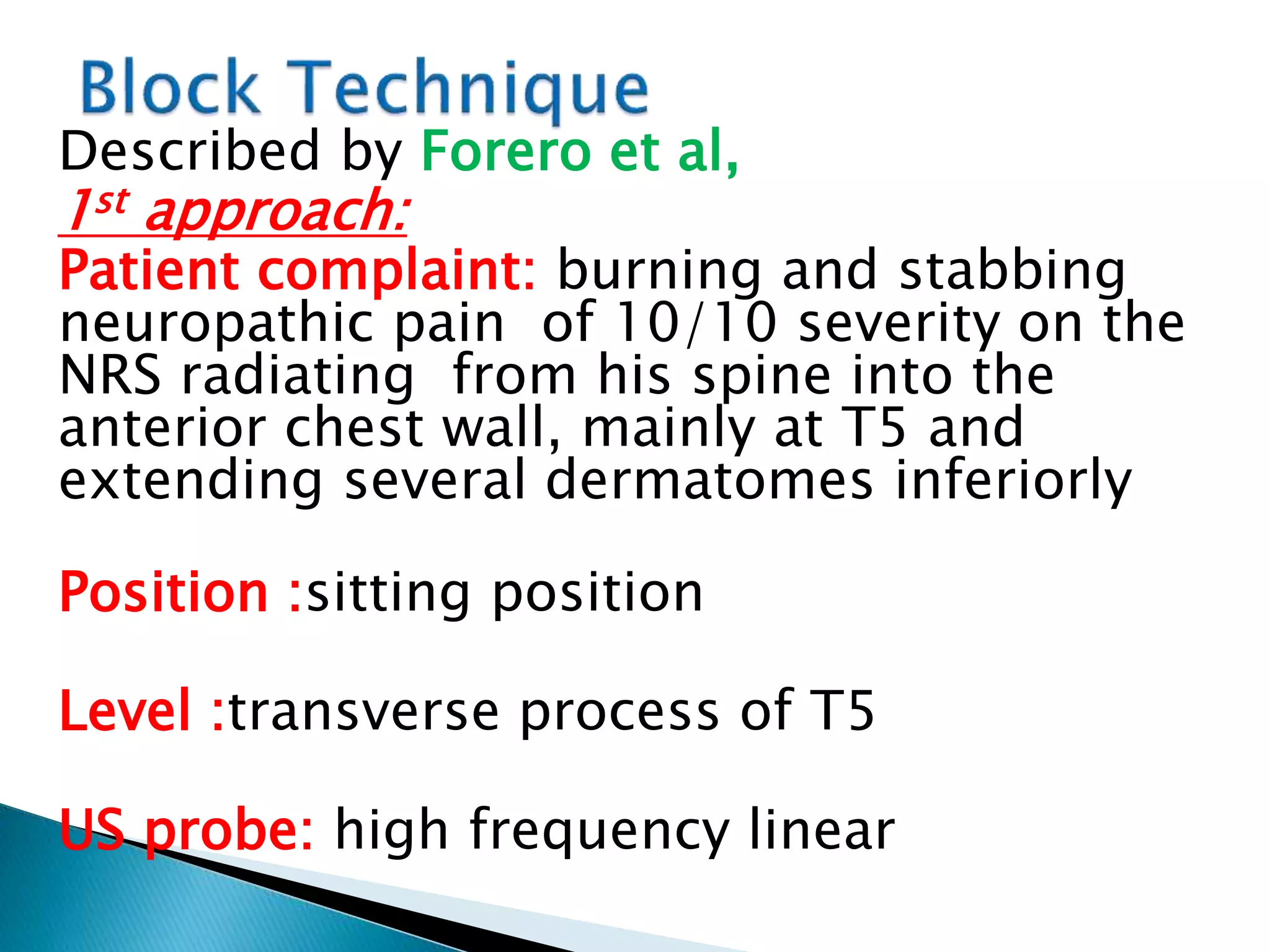 Erector spinae plane block for pain management | PPTX