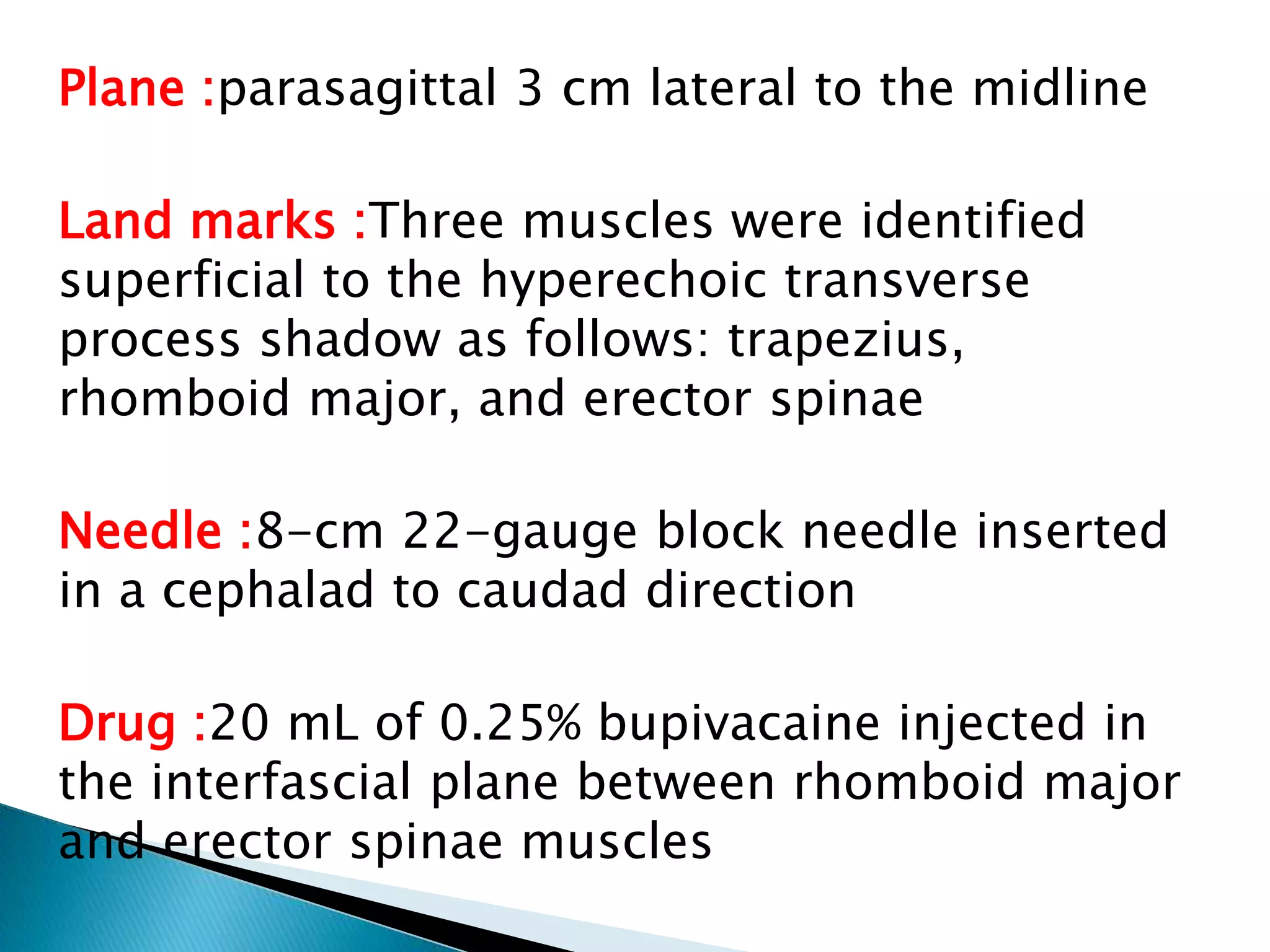Erector spinae plane block for pain management | PPTX