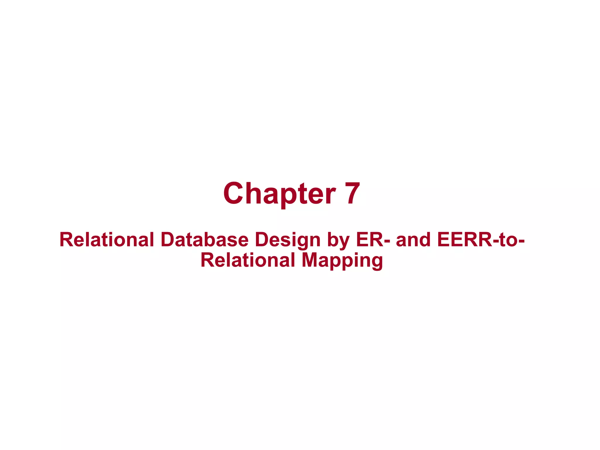 Er And Eer To Relational Mapping Ppt Databases Computer Software