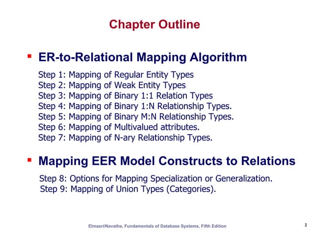 Er And Eer To Relational Mapping Ppt Databases Computer Software