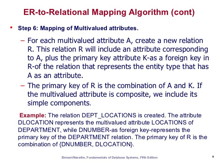 Er & eer to relational mapping