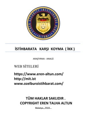 Siber İstihbarata Karşı Koyma İKK EREN ALTUN | PDF