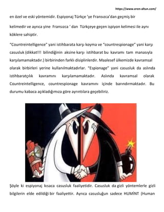 Siber İstihbarata Karşı Koyma İKK EREN ALTUN | PDF