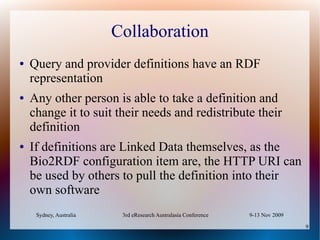 Customisable cross-database Bio2RDF queries | PPT