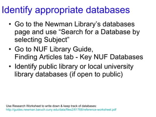 Eresearch strategies | PPT