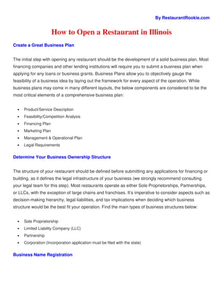 How To Open A Restaurant In Illinois | PDF | Business Loans | Business ...