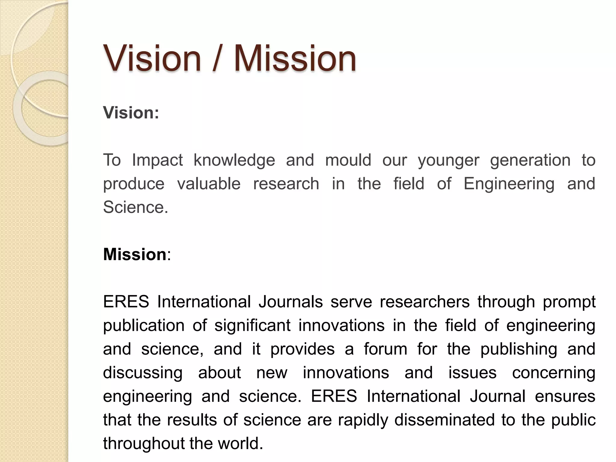 Eres journals | PPSX | Computer Networking | Computing