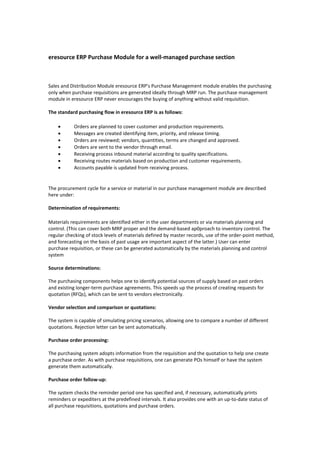 Eresource erp purchase module for a well | PDF