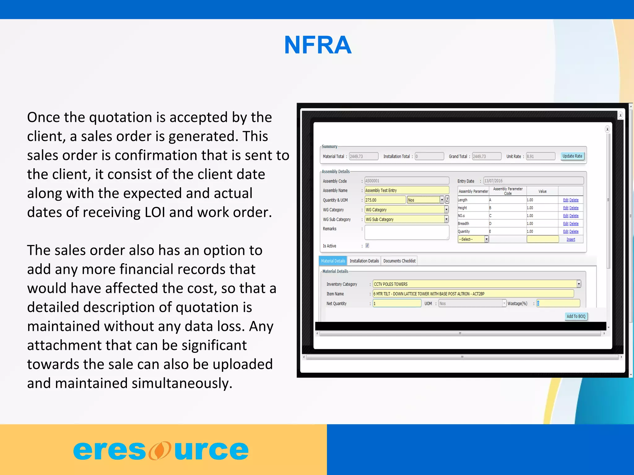 Eresource nfra boq management | PPT