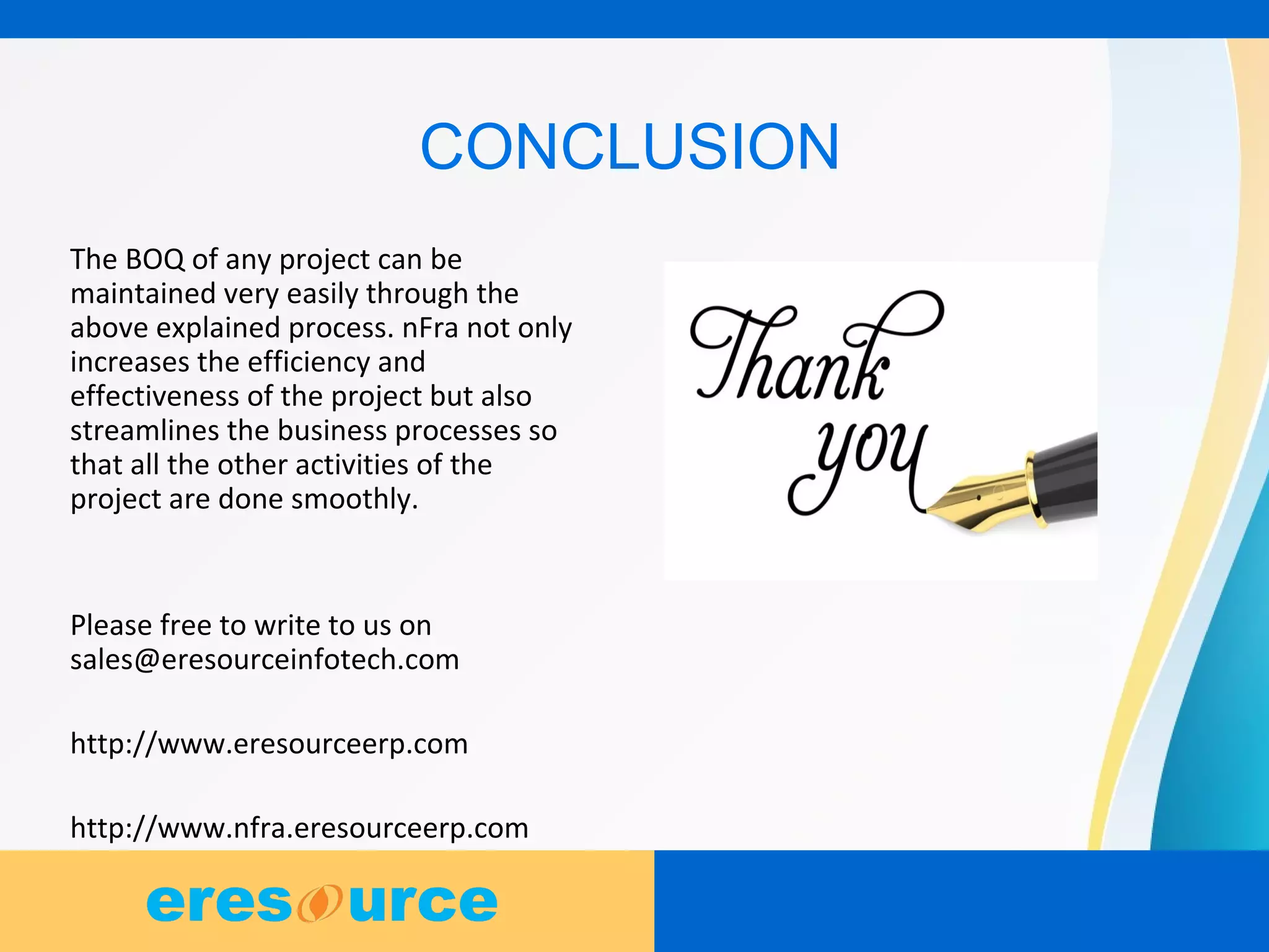 Eresource nfra boq management | PPT