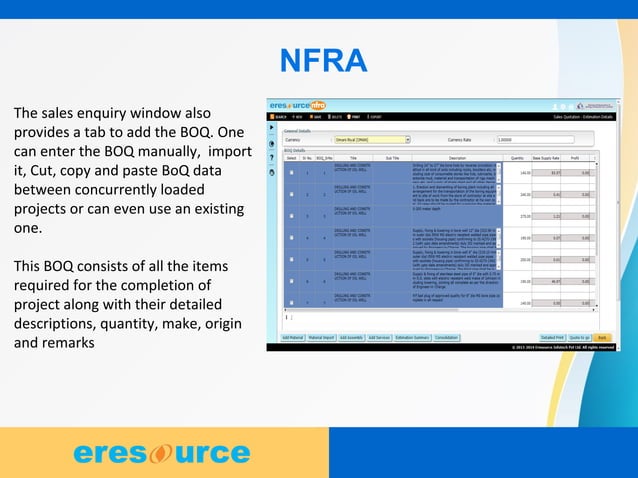 Eresource nfra boq management | PPT