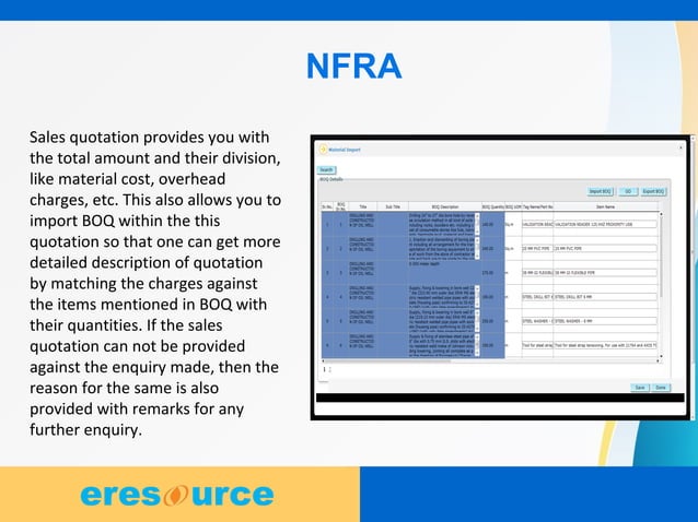Eresource nfra boq management | PPT