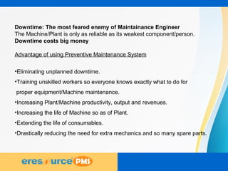 Preventive Maintenance System (Plant Maintaintenance) | PPT