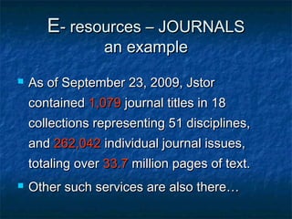 E resources | PPT