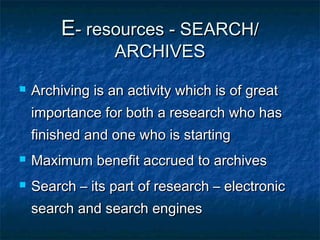 E resources | PPT