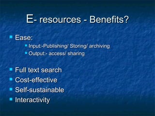 E resources | PPT